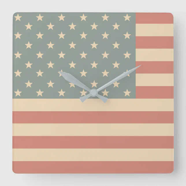 Faded American Flag Wall Clock | Zazzle