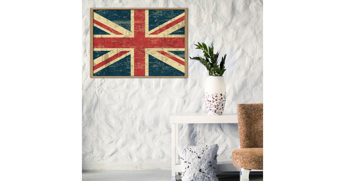 Faded Union Jack Poster | Zazzle