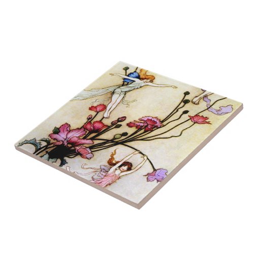 Fairy and Flowers Tile | Zazzle