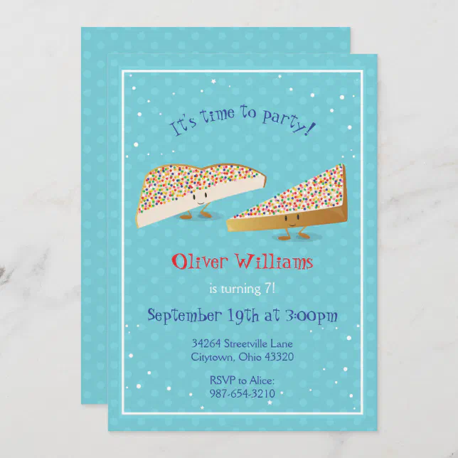 Fairy Bread characters | Birthday Invitation | Zazzle