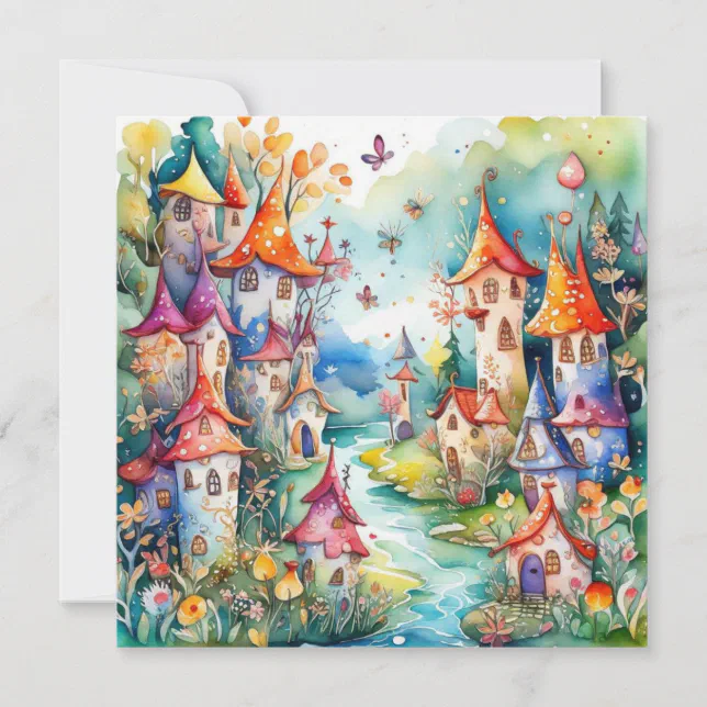 Fairyland magic castle thank you card | Zazzle