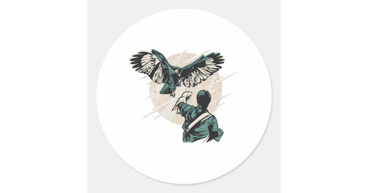 Falconry Classic Round Sticker | Zazzle