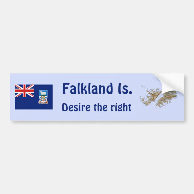 Falkland Islands Flag and Map Bumper Sticker | Zazzle