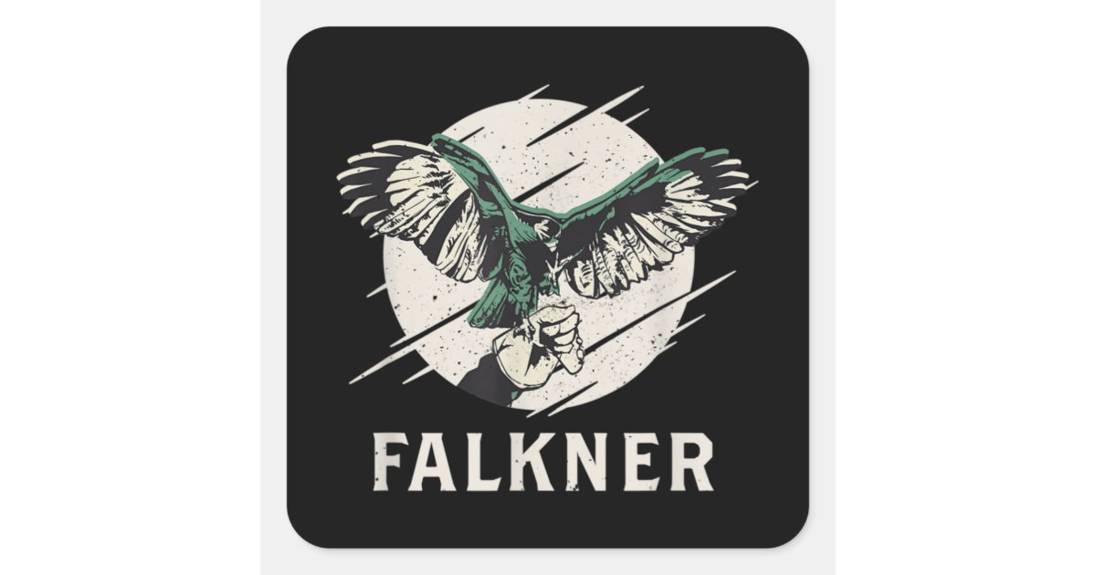 Falkner I Falconry Hunting Bird of Prey Hunting Square Sticker | Zazzle