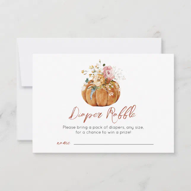 Fall Autumn Pumpkin Baby Shower Raffle Card | Zazzle