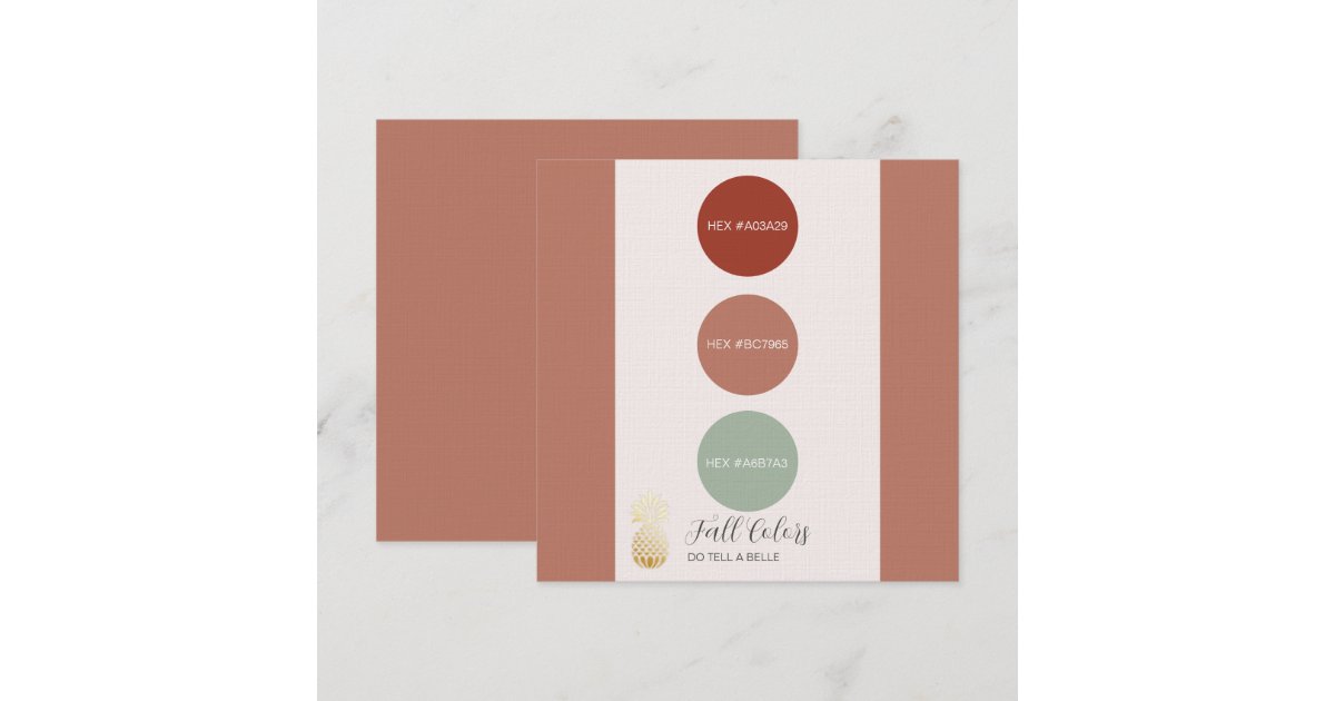 Fall Colour Palette HEX Codes Invitation | Zazzle