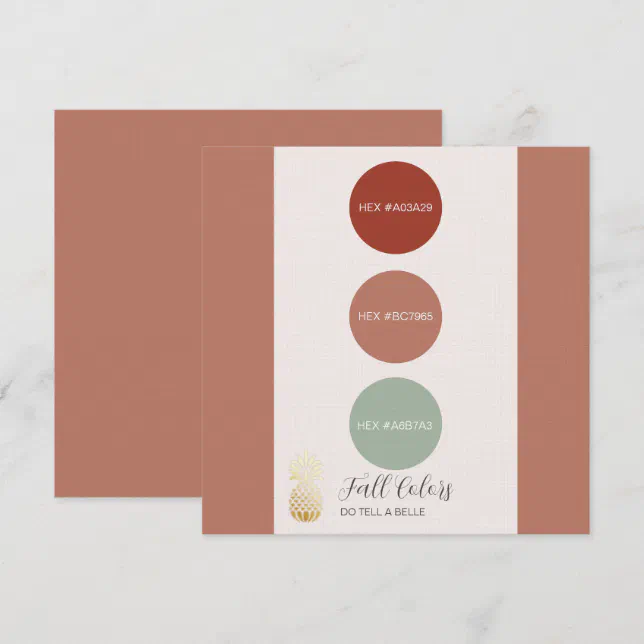 Fall Colour Palette HEX Codes Invitation | Zazzle