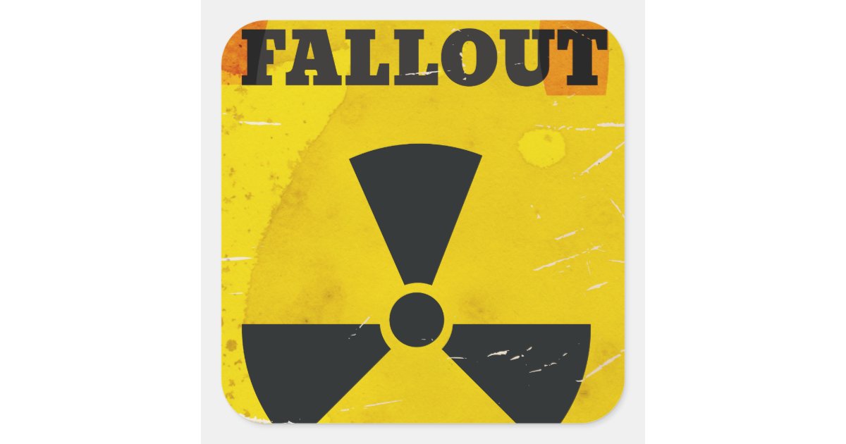 Fallout Shelter vintage warning poster Square Sticker | Zazzle