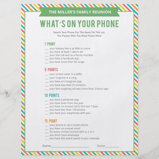 Family Reunion Ice Breaker 2 in 1 Games Flyer | Zazzle.co.uk