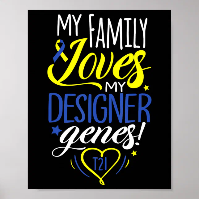 Family T21 World Down Syndrome Awareness Day Kids Poster | Zazzle