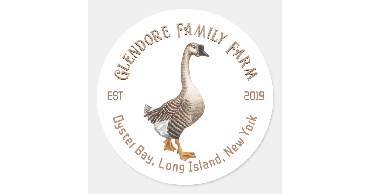 Fancy Goose Business Logo Farm Watercolor Classy Classic Round Sticker ...
