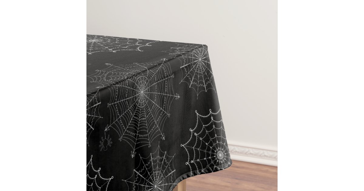 Fancy Halloween Spider Webs Tablecloth | Zazzle
