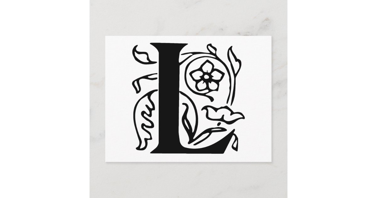 Fancy Letter L Postcard | Zazzle