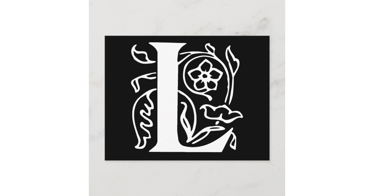 Fancy Letter L Postcard | Zazzle