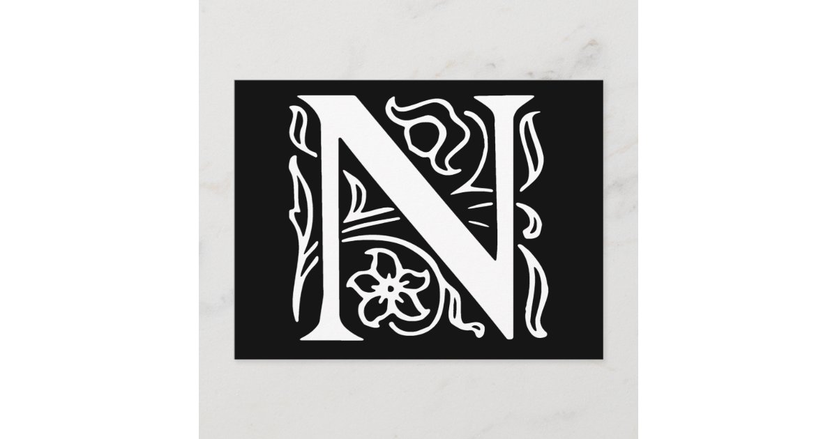 Fancy Letter N Postcard | Zazzle