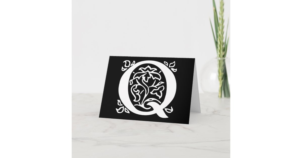 Fancy Letter Q Note Card | Zazzle