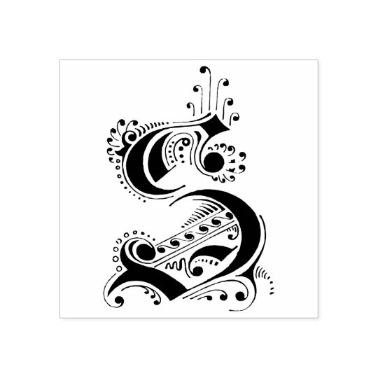 Fancy Letter S Rubber Stamp | Zazzle.co.uk