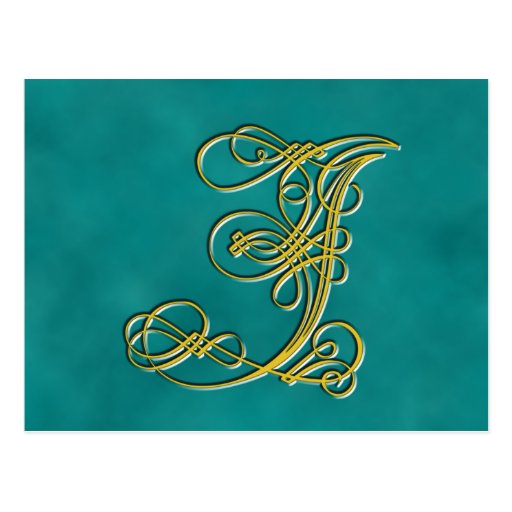 Fancy Monogram Letter J, Customise Colour Postcard | Zazzle