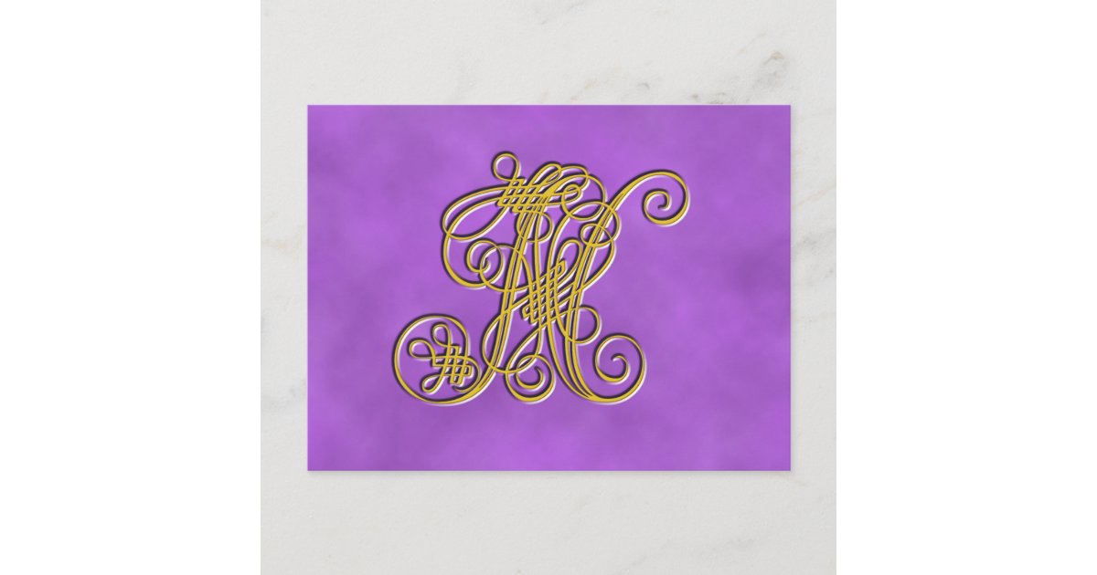 Fancy Royal Monogram Letter N Postcard | Zazzle