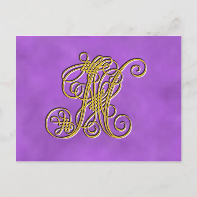 Fancy Royal Monogram Letter N Postcard | Zazzle