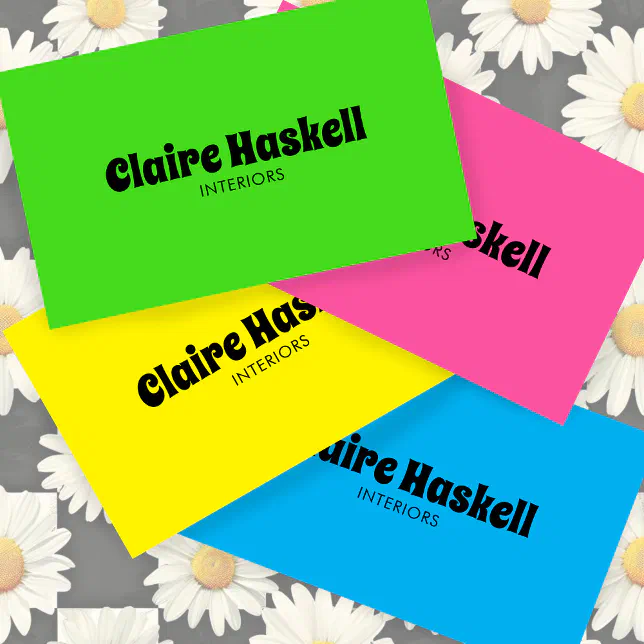 Fancy Script Bold Lime Green Chic Minimal Business Card | Zazzle