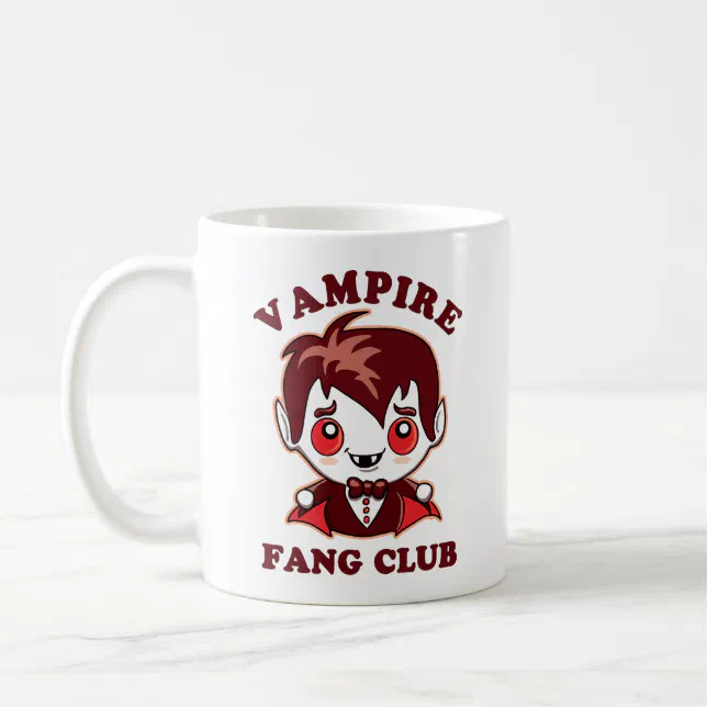 Fang Club | Funny Pun And Cute Vampire Coffee Mug | Zazzle