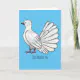 Fantail pigeon bird cartoon illustration card | Zazzle