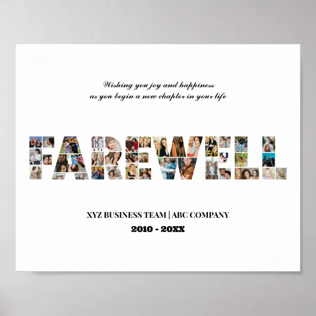 Farewell Custom Photo Collage Coworker Retirement Poster | Zazzle