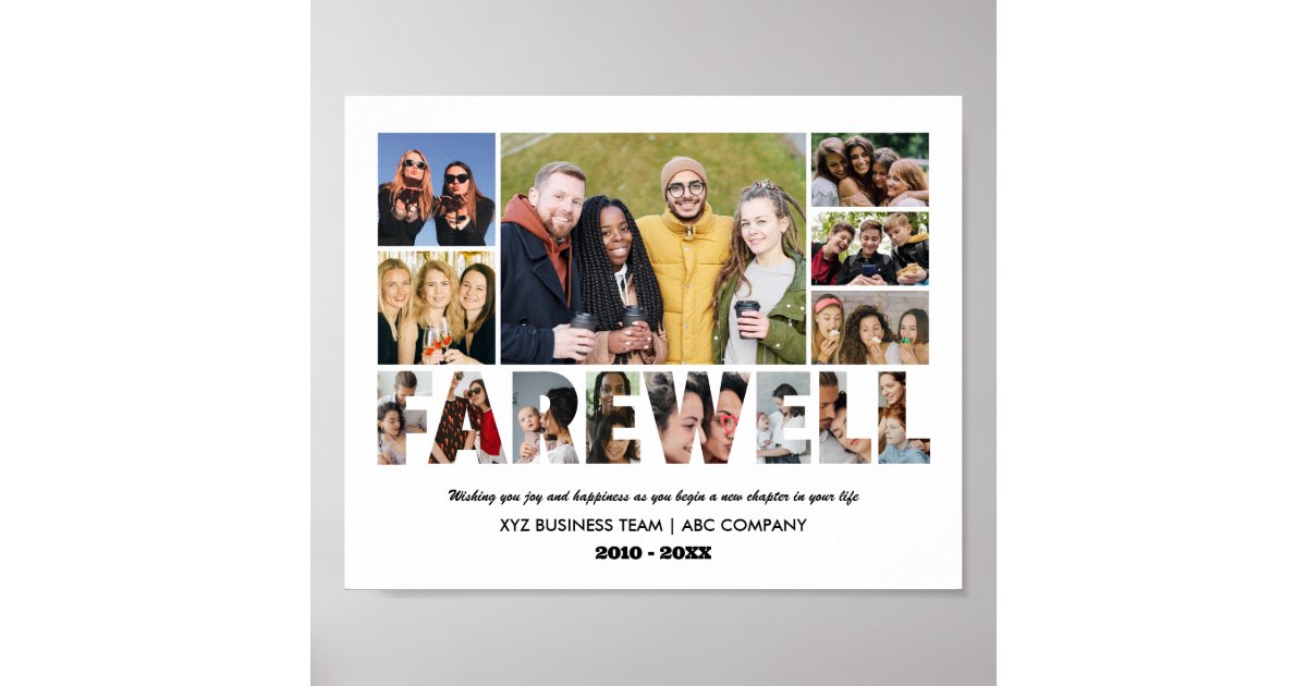 Farewell Photo Collage Retired Coworker Colleague Poster | Zazzle