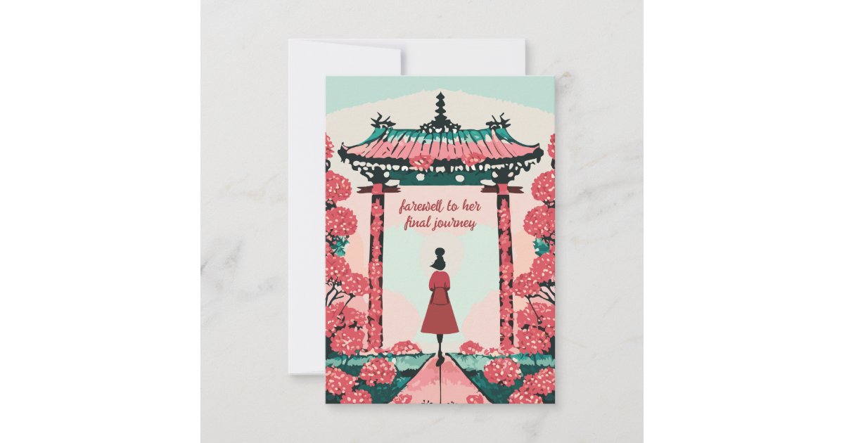 Farewell to Her Final Journey Thank You Card | Zazzle
