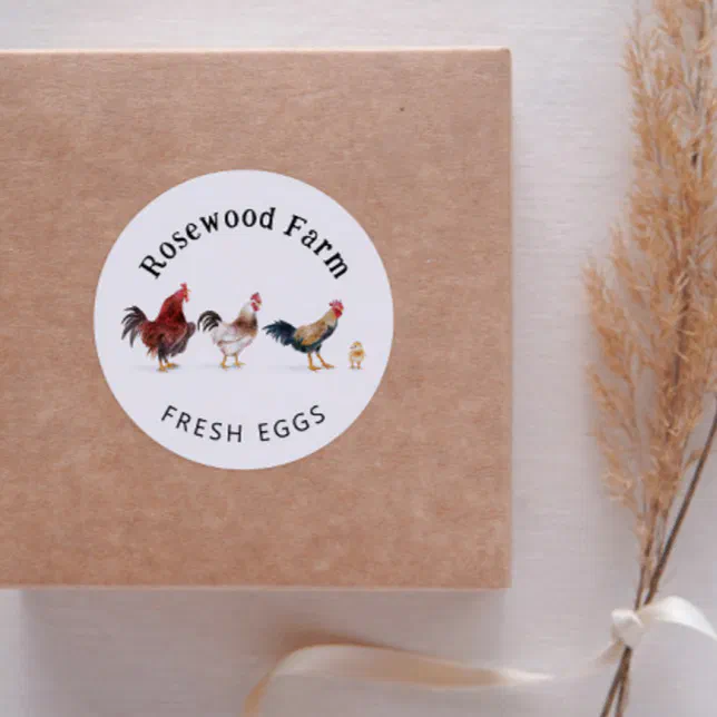 Farm Fresh Eggs Chicken Classic Round Sticker | Zazzle