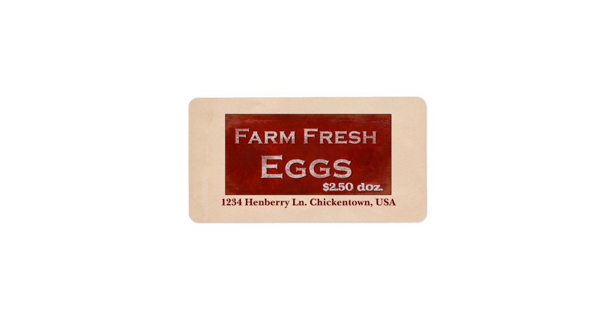 Farm Fresh Eggs Label | Zazzle