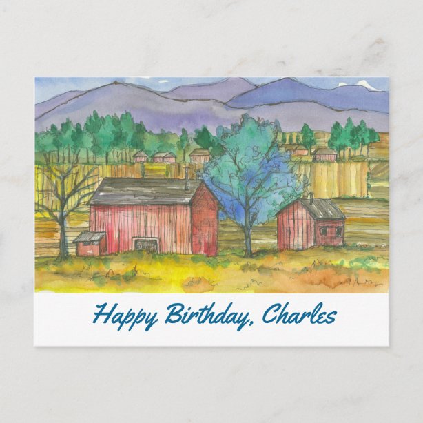 Rustic Barn Birthday Cards | Zazzle UK