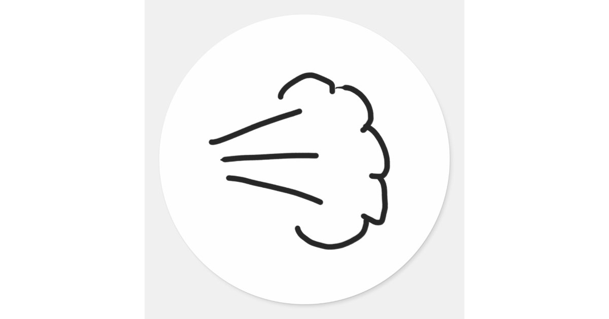 Fart Cloud Classic Round Sticker | Zazzle