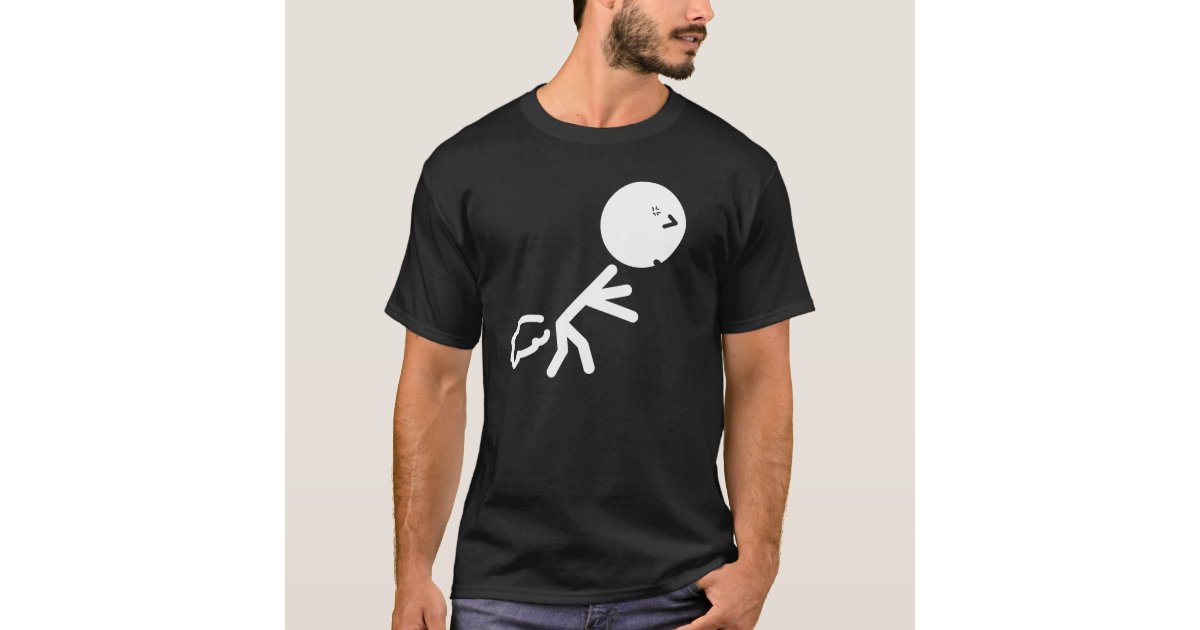 Farting Stick Figure (dark) T shirt | Zazzle