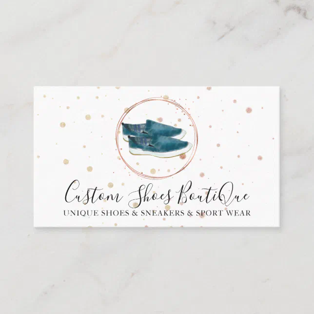 Fashion Boutique Canvas Shoes Jean Sneaker Business Card | Zazzle