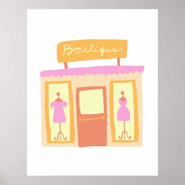 Fashion Clothes Boutique Illustration Poster | Zazzle