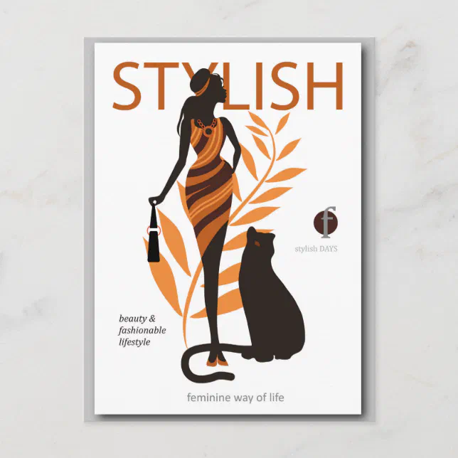 Fashion modern stylish trendy illustration postcard | Zazzle