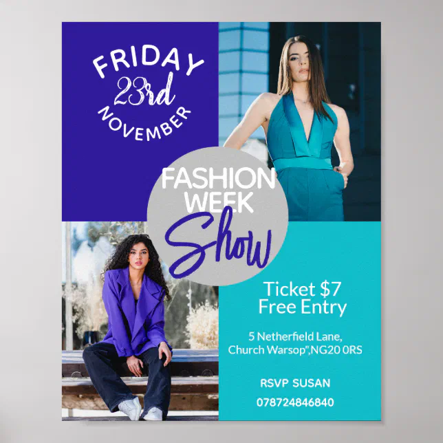 fashion show clothes event clothes sales flyer poster | Zazzle
