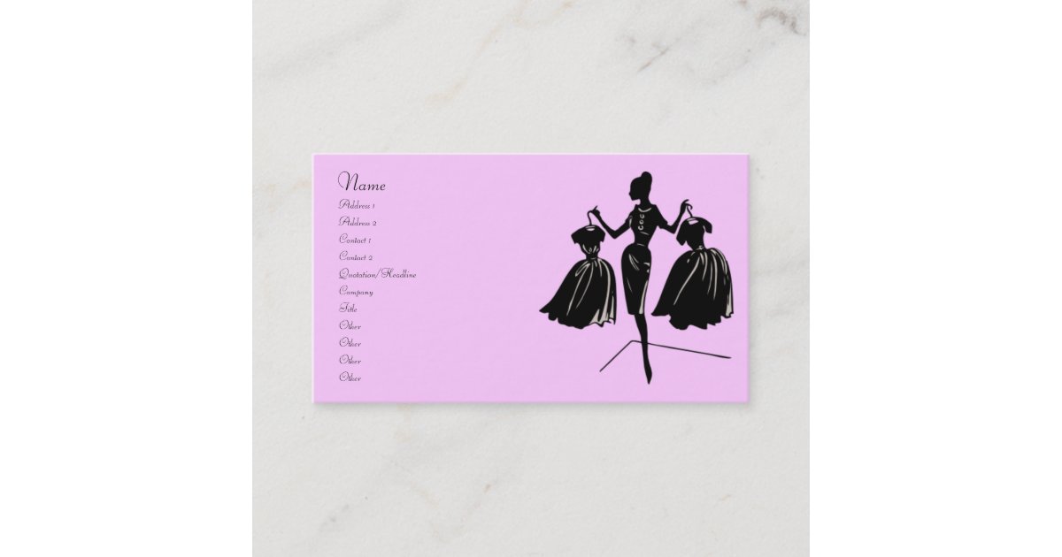 Fashion Silhouette Business Card | Zazzle