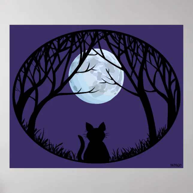 Fat Cat Art Poster Cute Cat Lover Prints Posters | Zazzle