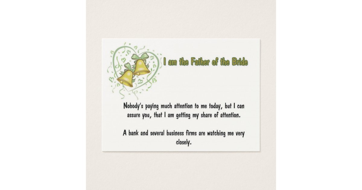 Father of the Bride Business Card | Zazzle