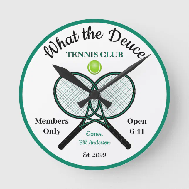 Father's Day Tennis Club Bar Pub Lounge Clock Sign | Zazzle