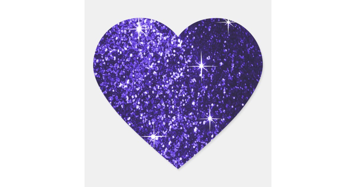 Faux Dark Blue Glitter Heart Sticker | Zazzle