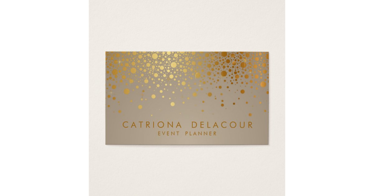 Faux Gold Foil Confetti Dots Modern Business Card | Zazzle.co.uk
