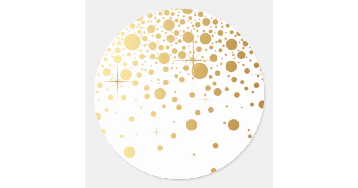 Faux Gold Foil Confetti Dots Sticker I | Zazzle