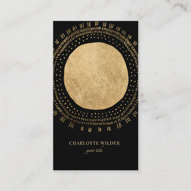 Faux Gold Foil Sun Business Card | Zazzle
