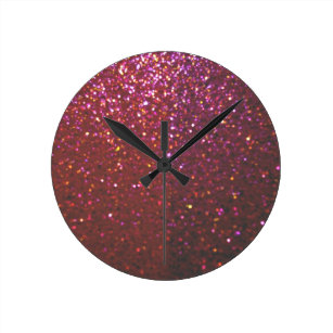 Pink Glitter Sparkly Bling Wall Clocks | Zazzle UK