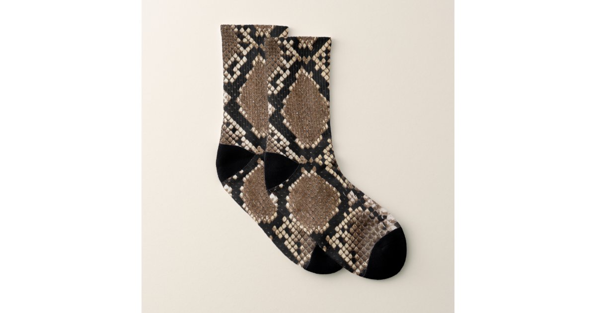 Faux Python Snake Skin Socks | Zazzle