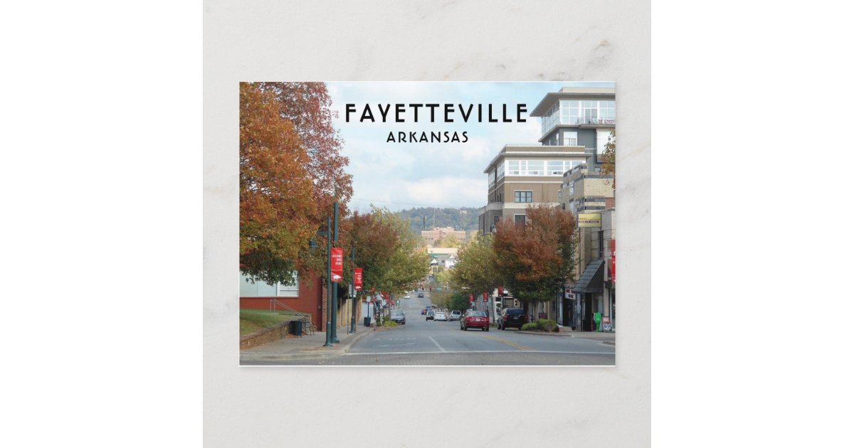 Fayetteville, Arkansas Dickson Street photo Postcard | Zazzle
